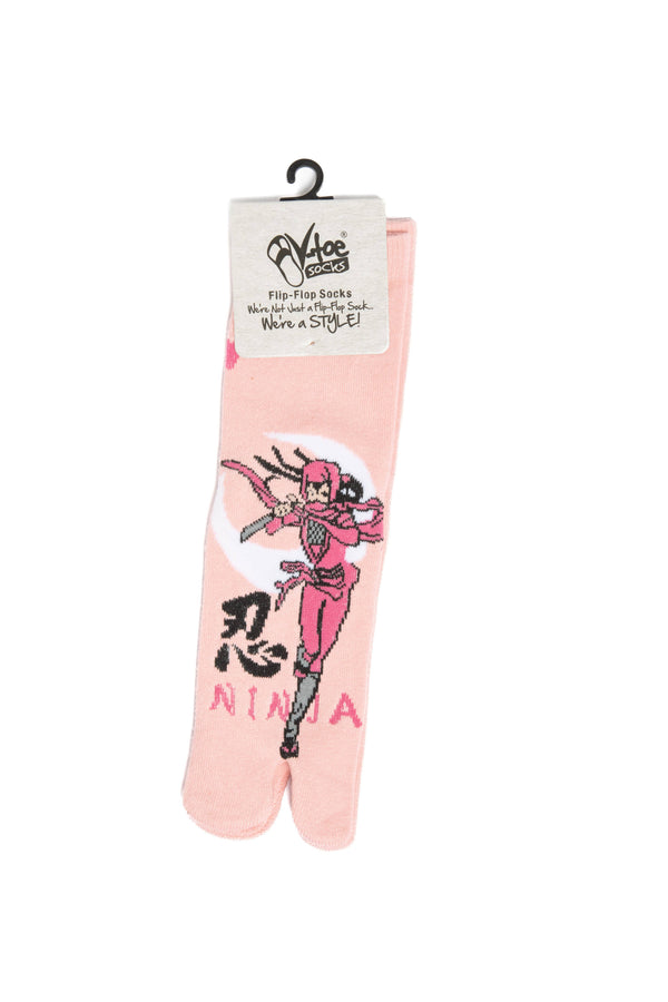 V-Toe Split Toe Novelty Socks Ninja Pink Big Toe Tabi - Village Sock Shop